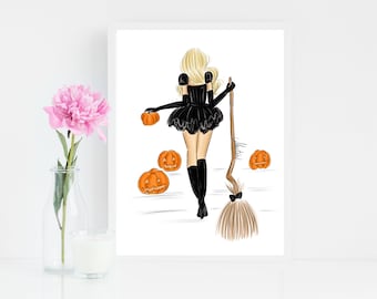 Fall Witch AI Art - Etsy
