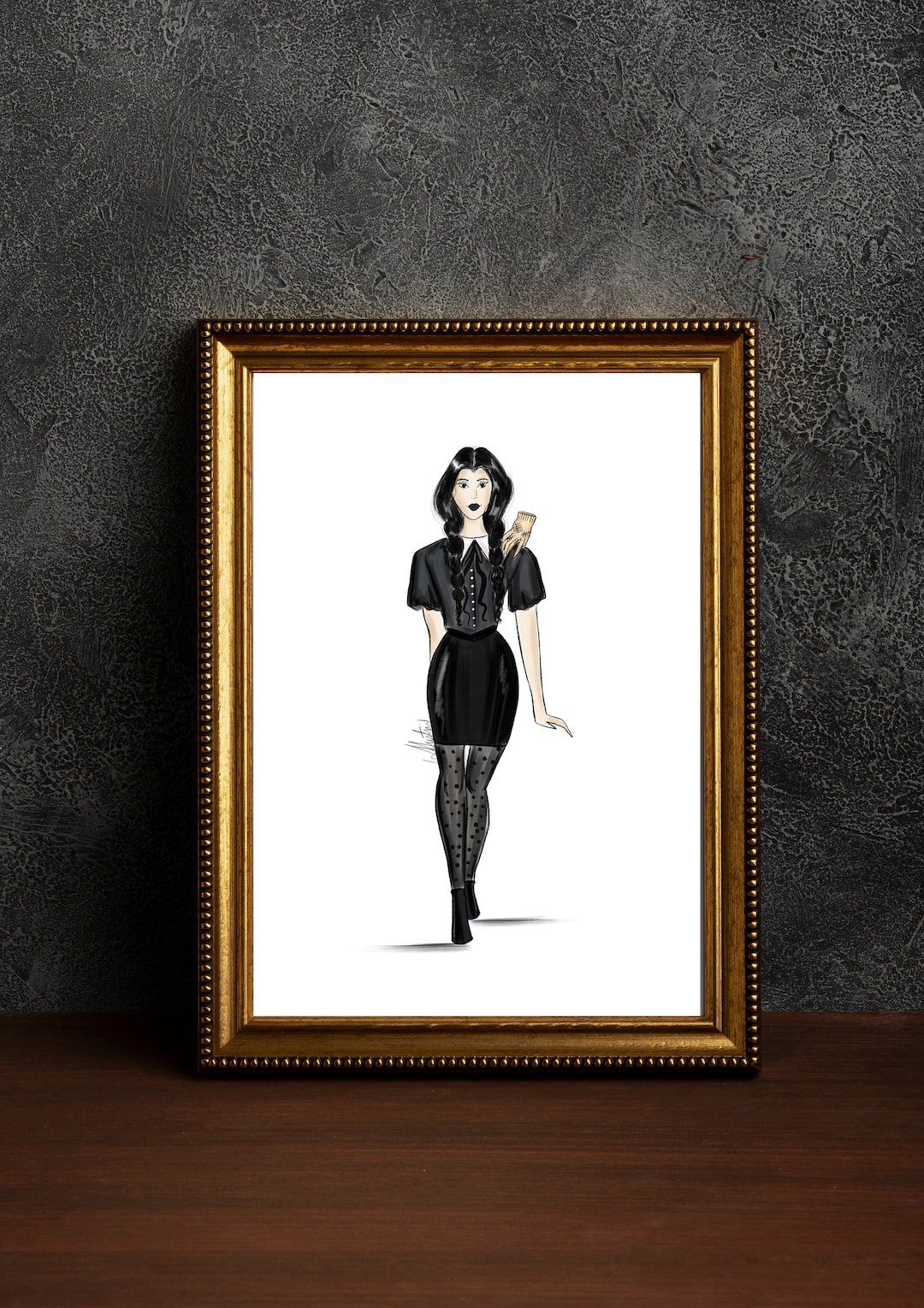 Wednesday Addams Art the Addams Family Illustration Halloween Fashion ...