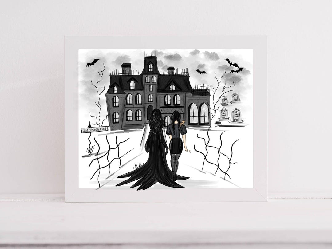 The Manor the Addams Family Illustration Halloween Fashion Illustration ...