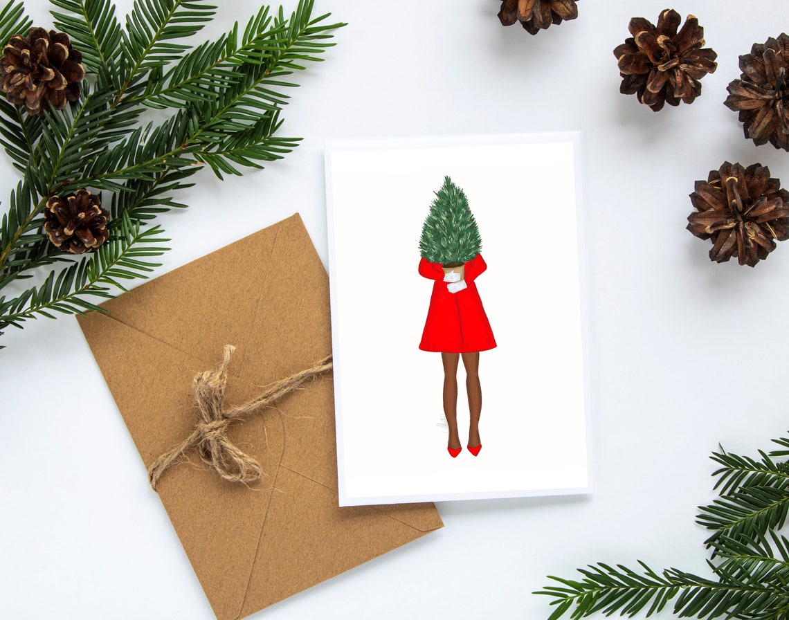 Mini XMAS Tree Cards Set Christmas Cards Christmas Tree | Etsy