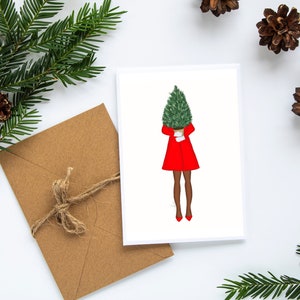 Mini XMAS Tree Cards Set, Christmas Cards, Christmas Tree Stationery ...