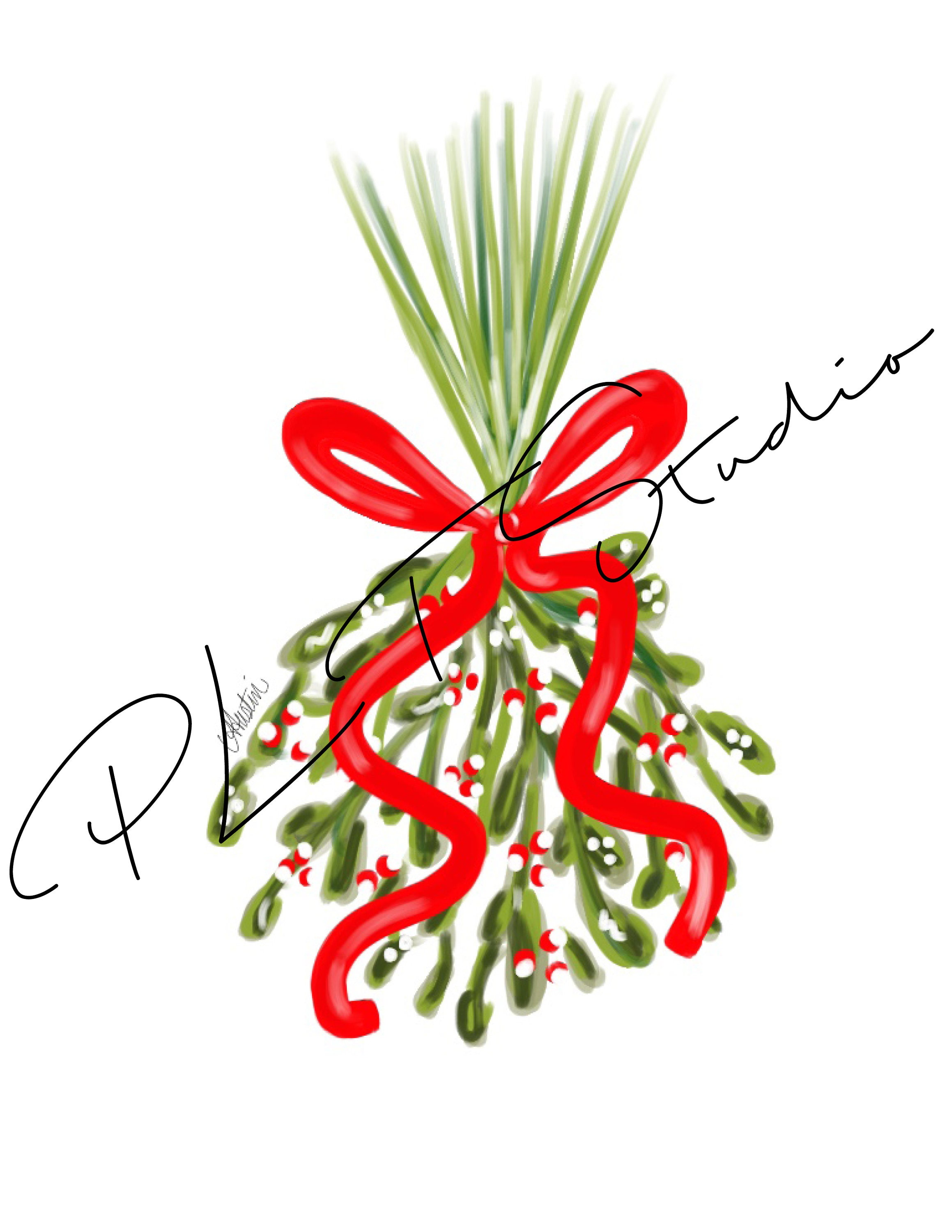 Mistletoe Cards Set Christmas Cards Mistletoe Stationery | Etsy