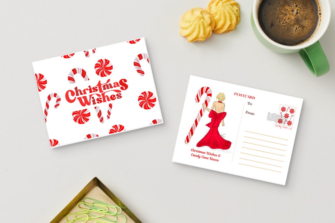 Candy Cane Postcards Christmas Postcards Holiday Cards Holidays ...