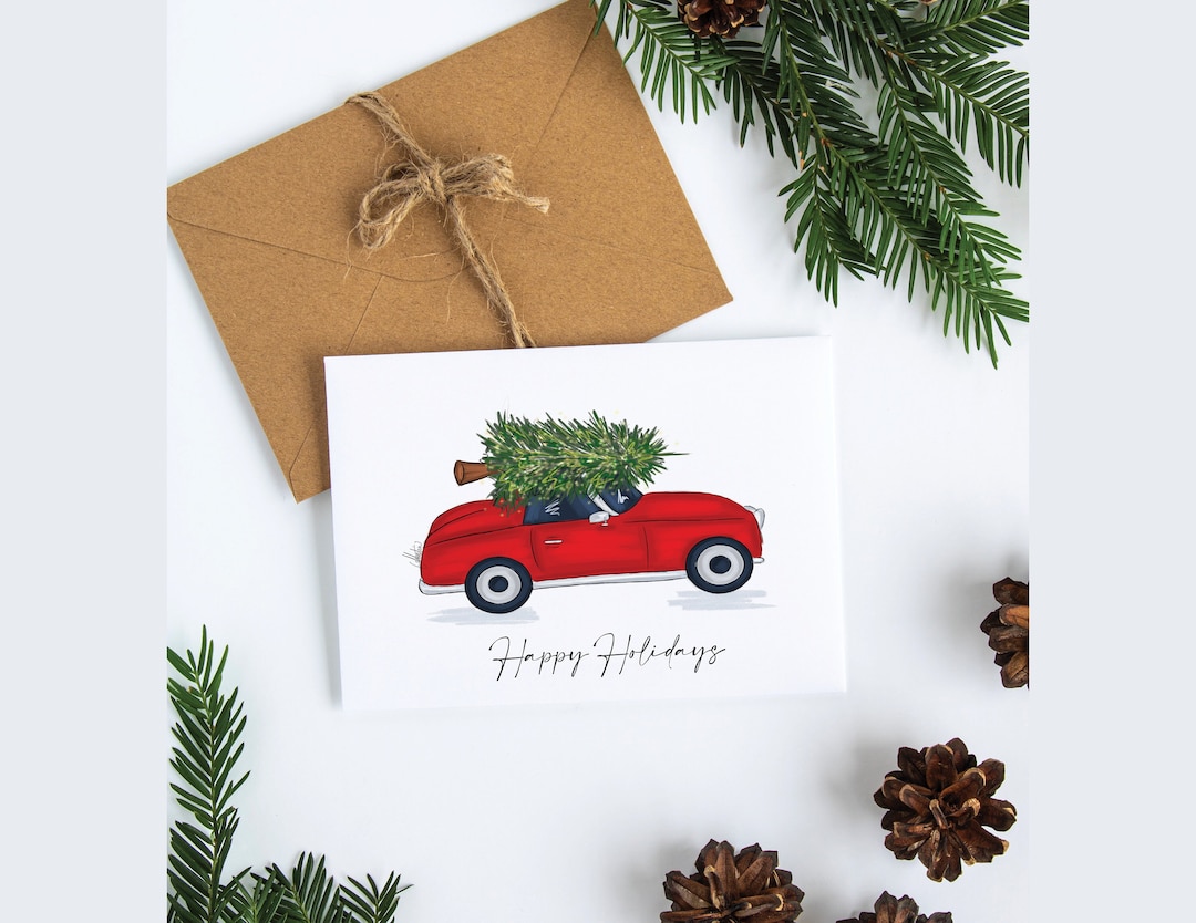 Buy Christmas Car Cards Set, Christmas Cards, Christmas Stationery ...