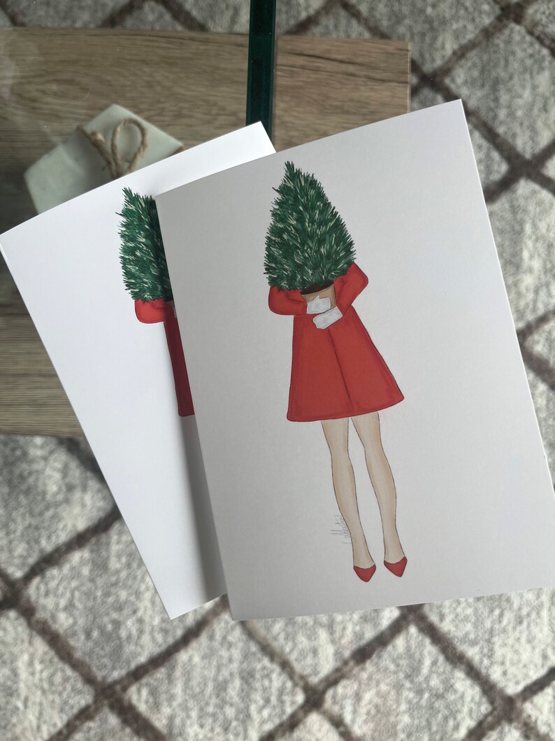 Mini XMAS Tree Cards Set Christmas Cards Christmas Tree - Etsy