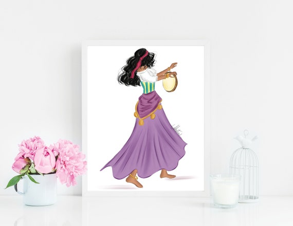 Gypsie Princess Esmeralda Art Print Disney Princess Inspired | Etsy