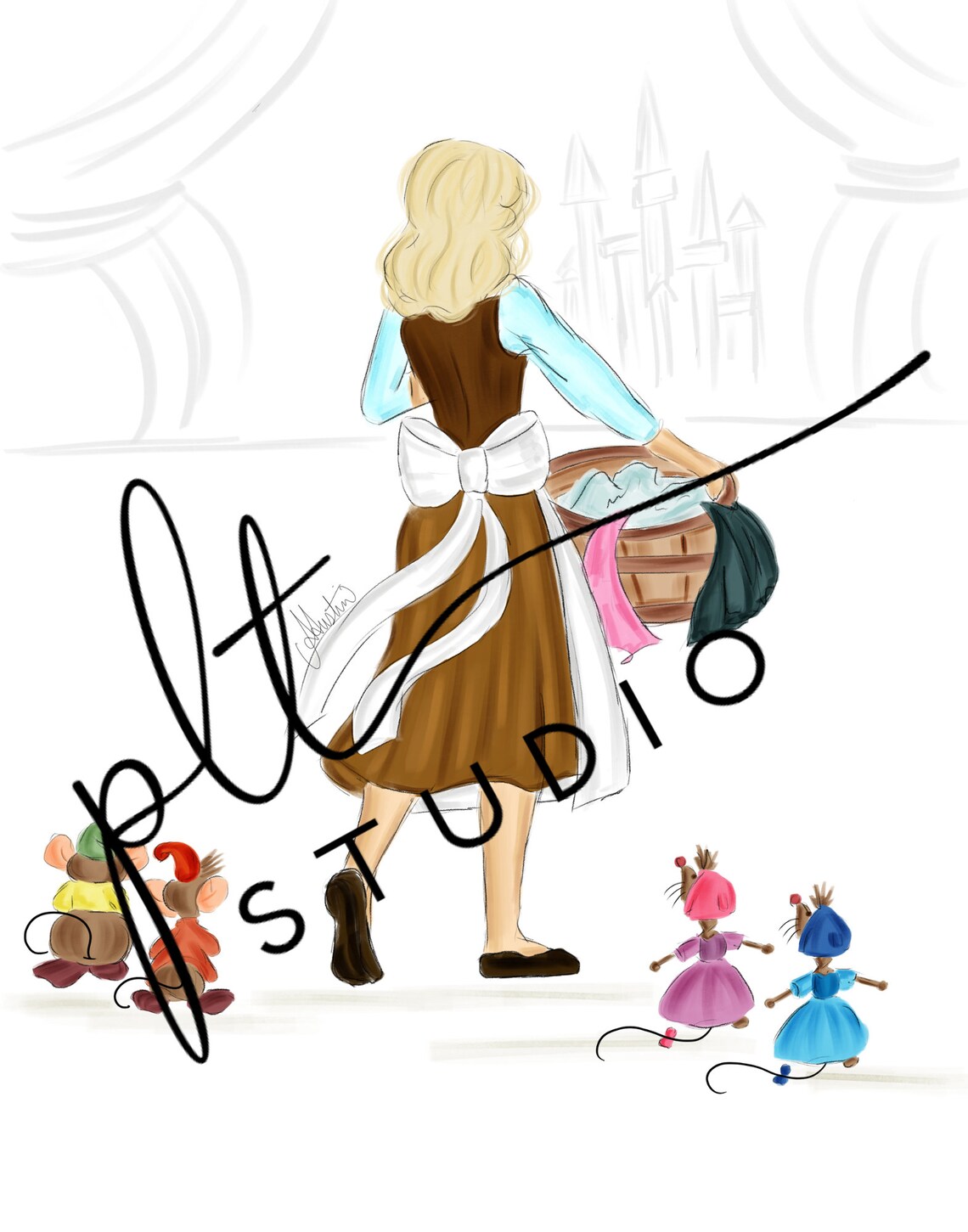 Before the Ball Cinderella Fashion Art Disney Princess - Etsy