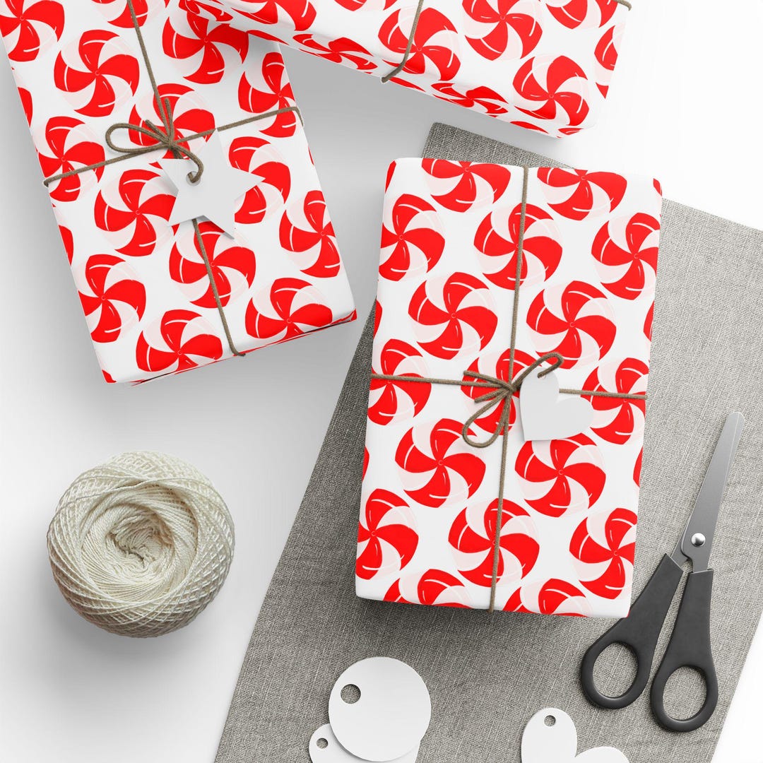 Peppermint Wrapping Papers Wrapping Paper Holiday Xmas Wrapping Papers ...