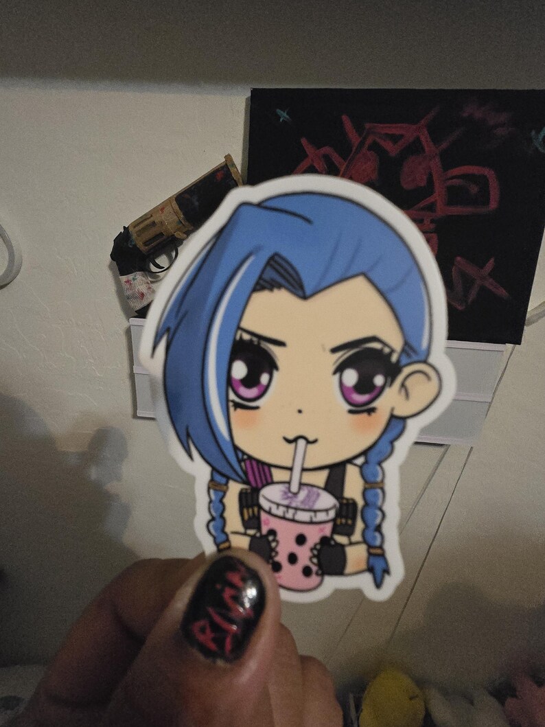 Jinx Sticker With Boba Kawaii Arca Chibi - Etsy