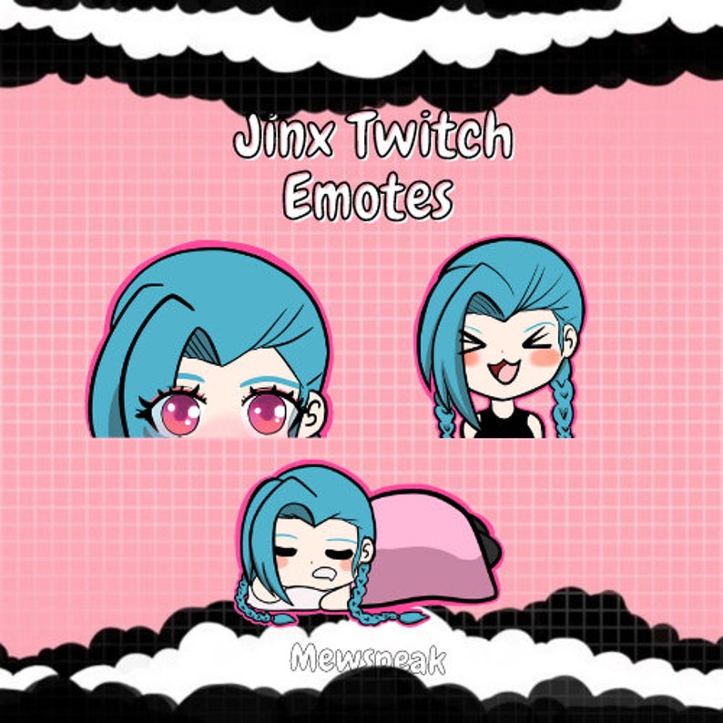 Jinx Twitch Emotes/ League of Legends/ Cute Arcane - Etsy