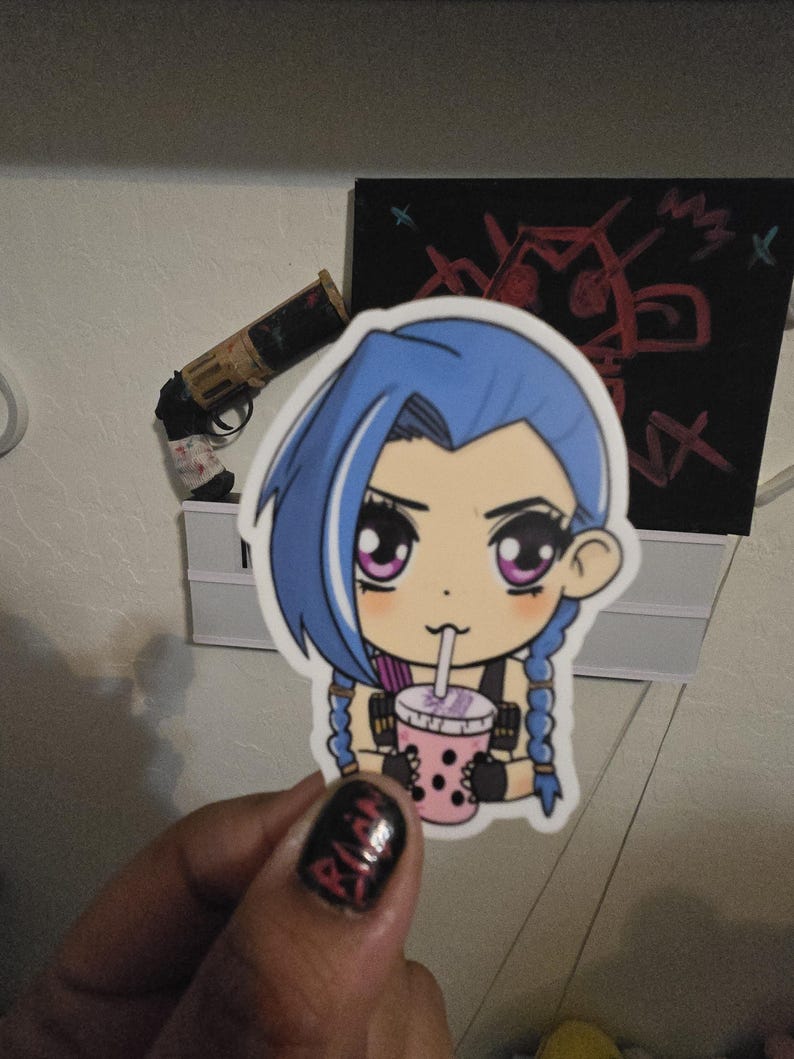 Jinx Sticker With Boba Kawaii Arca Chibi - Etsy