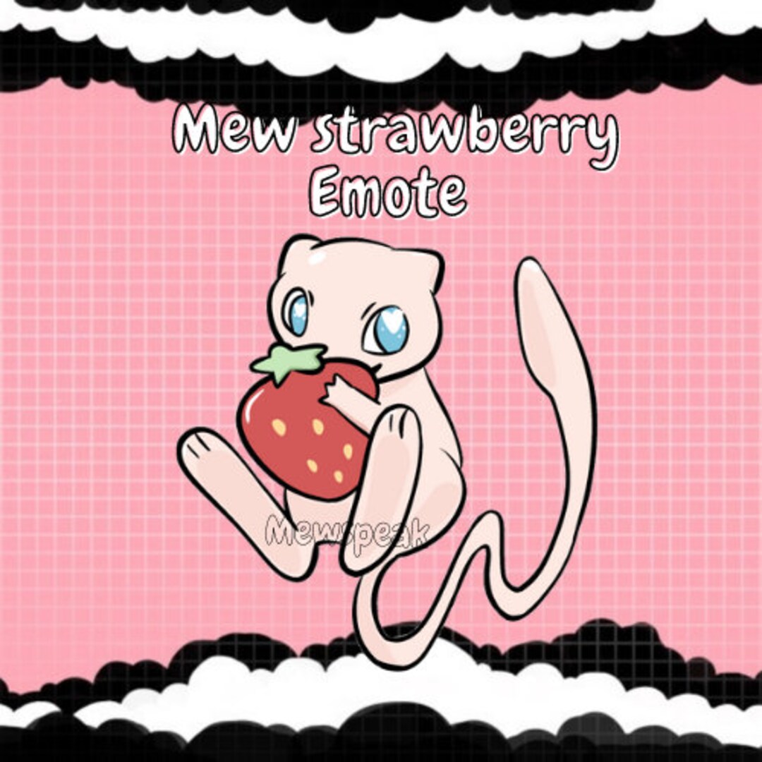 Mew Strawberry Emote - Etsy
