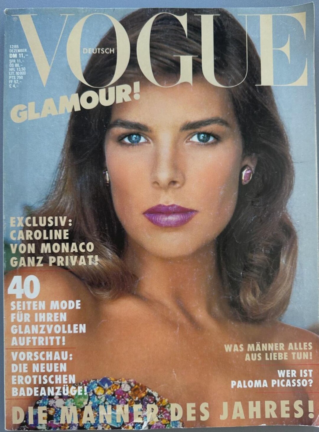 VOGUE GERMANY Vintage Fashion Magazine December 1985 Princess Caroline ...