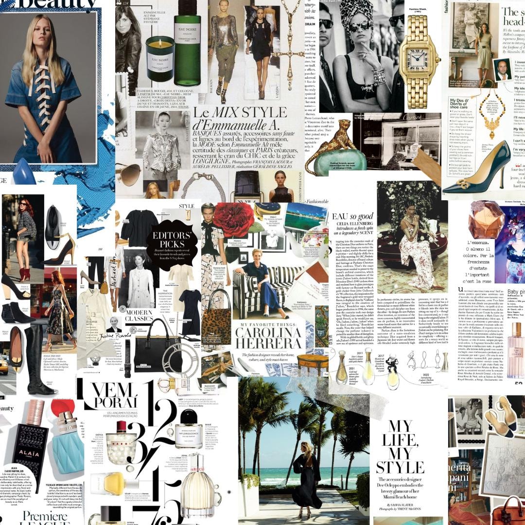 Set Original Vogue Ephemera Magazine Full Pages for Collage Wall Vision ...