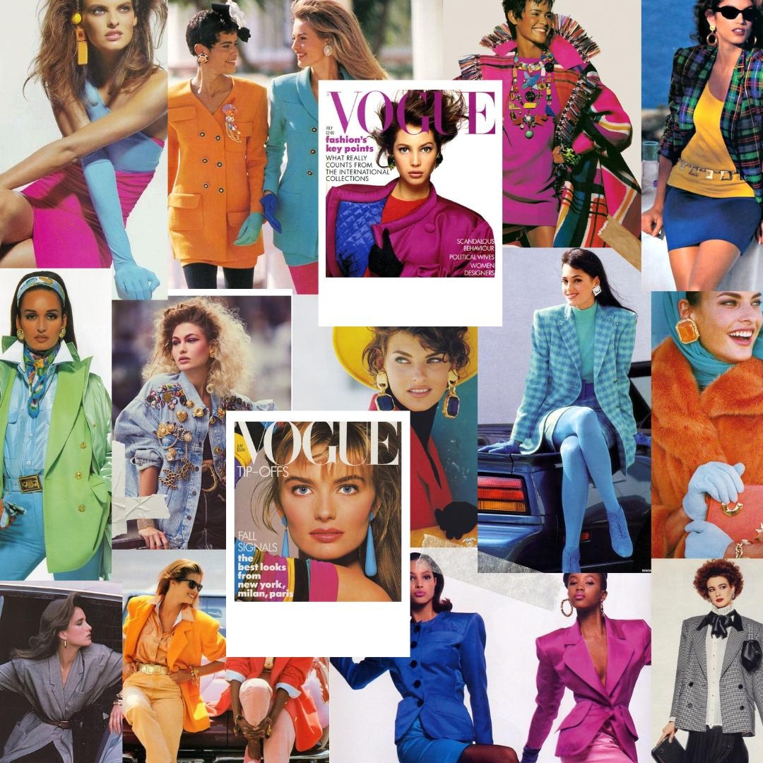 Set Original 1980s Vogue Magazine Full Pages Vintage for Colorful ...