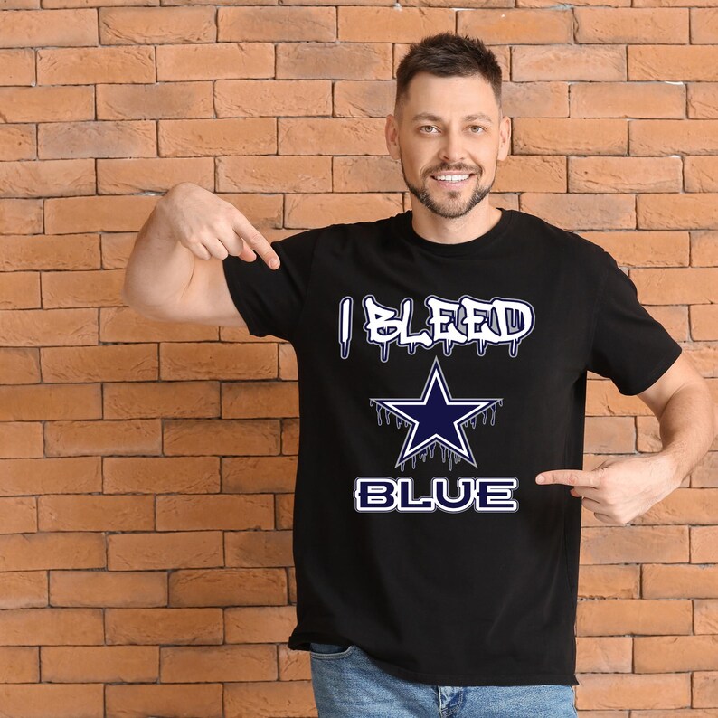 I Bleed Blue | Custom Dallas Cowboys Fan PNG | Dripping Star Decal ...