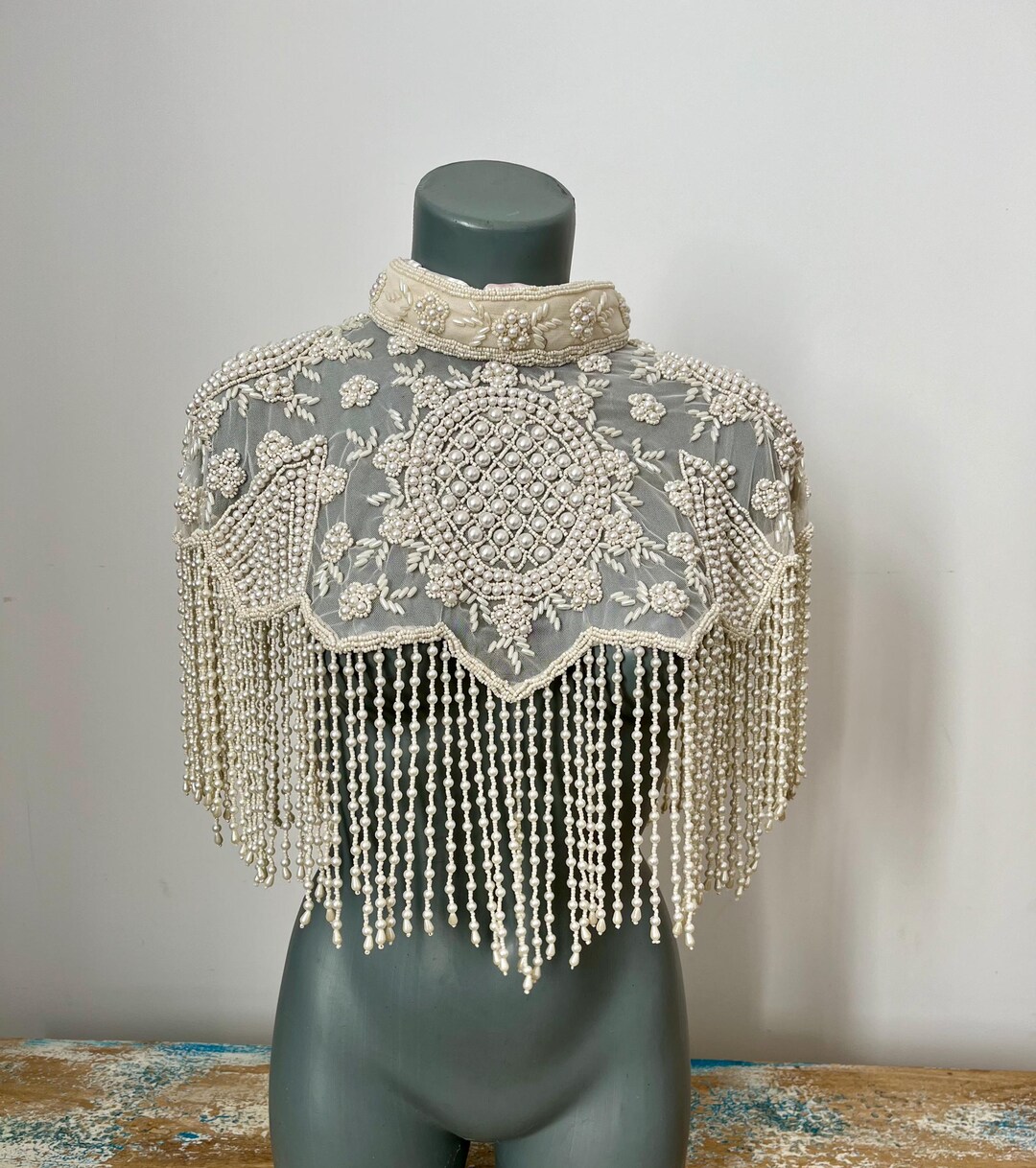 Cream Pearl Bead Cape - Etsy