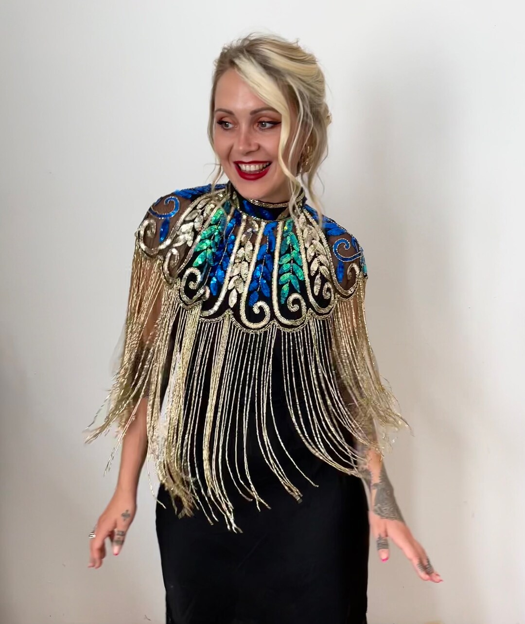 Bead and Sequinned Cape - Etsy