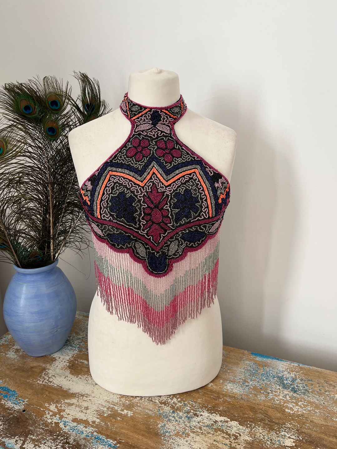 Beaded Halter Neck Top - Etsy