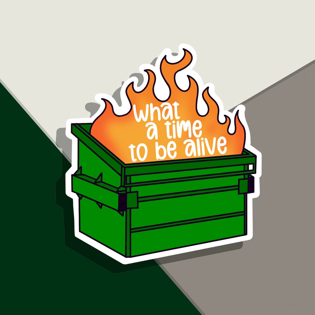Dumpster Fire Sticker - Etsy