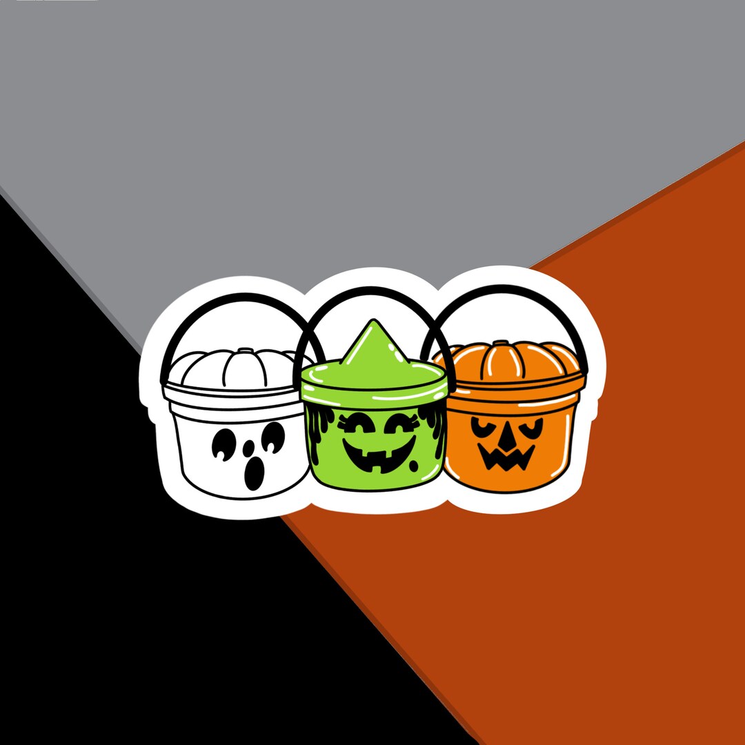 Vintage Halloween Bucket Sticker - Etsy