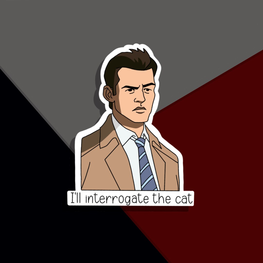 Angel Cat Interrogation Sticker - Etsy