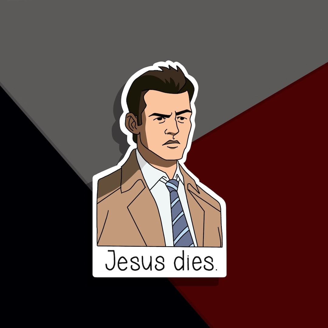 Jesus Dies, Castiel Sticker - Etsy