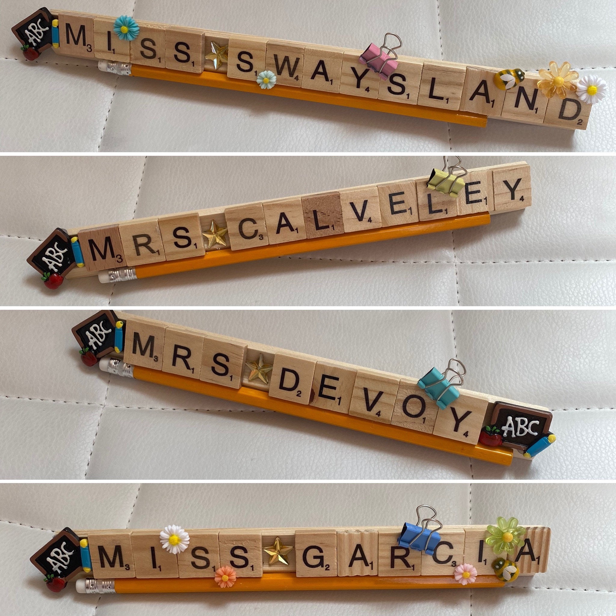 Scrabble Desk Name Plate End of Term Teacher Gift Doctor Office ...