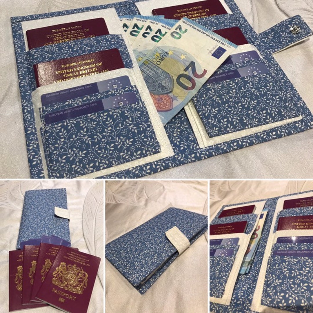 Family Multiple Passport Holder Travel Health Card Money Wallet ...