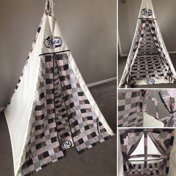 Play Tent Teepee Tipi Personalised Choice of Colours & Fabrics | Etsy