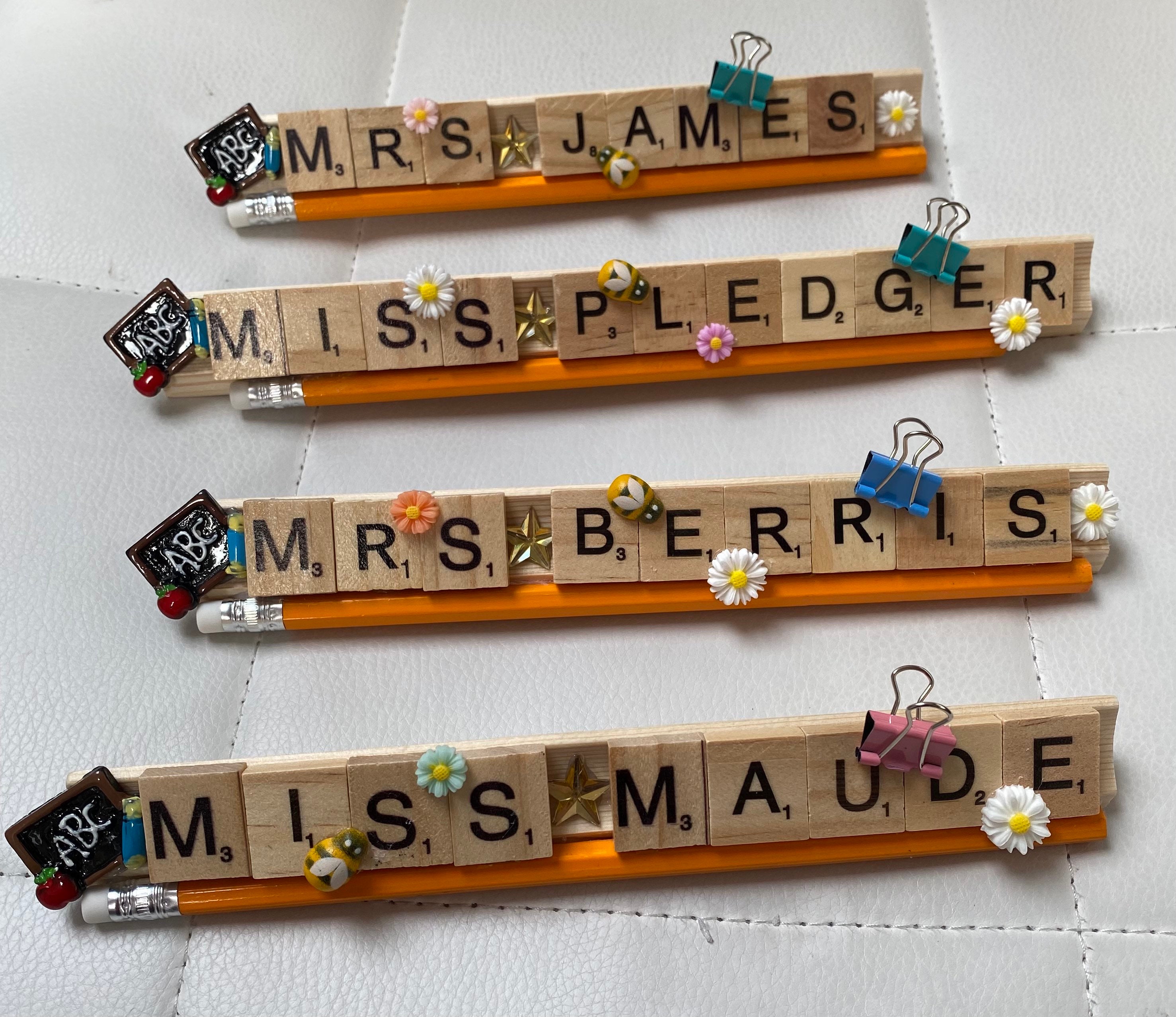 Scrabble Desk Name Plate End of Term Teacher Gift Doctor Office ...