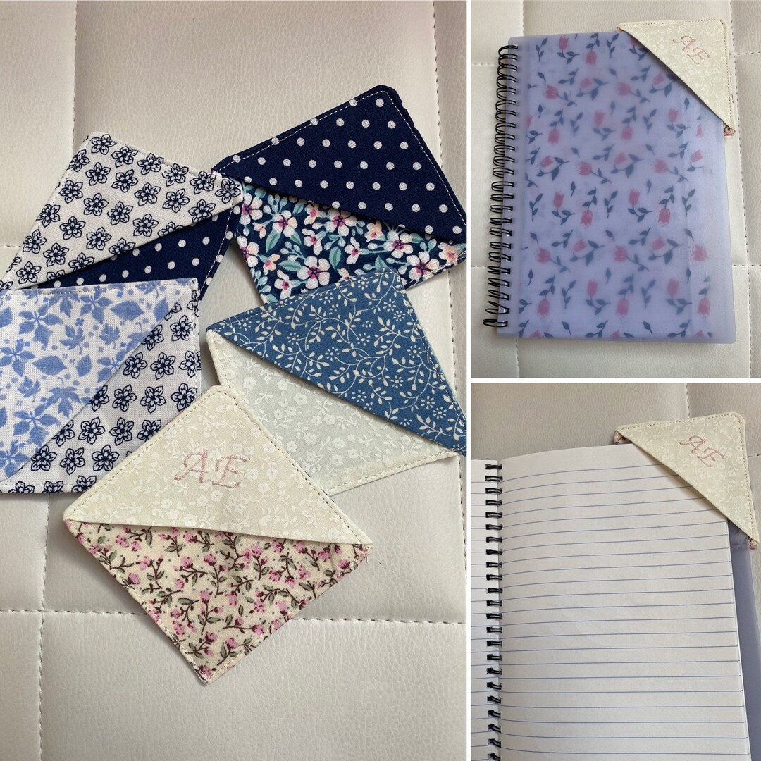 Corner Book Mark Personalised Gift Many Fabrics to Choose - Etsy