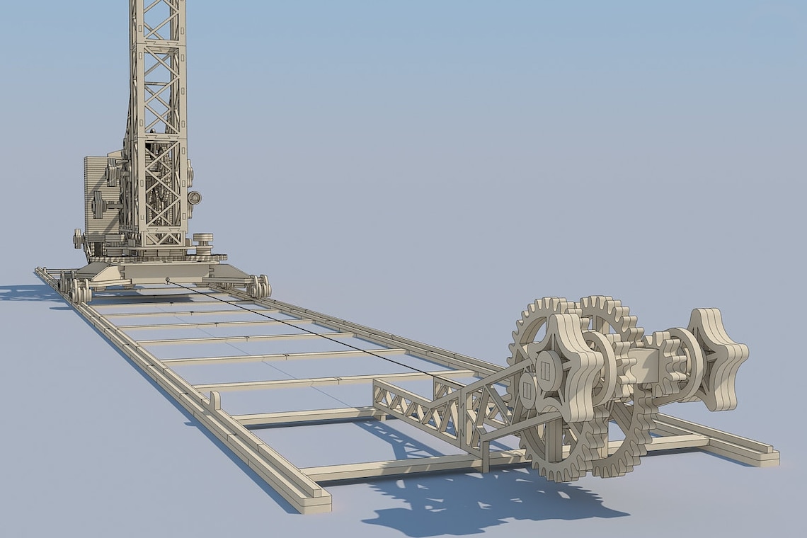 Wooden Mechanical Crane, DXF, CDR, MAX, Instant Download, Wooden Laser ...