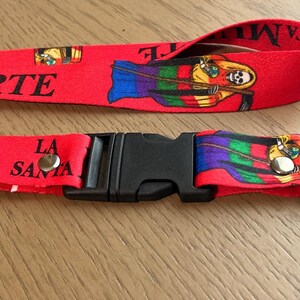 Red Santa Muerte Keychain Lanyard Unisex - Etsy