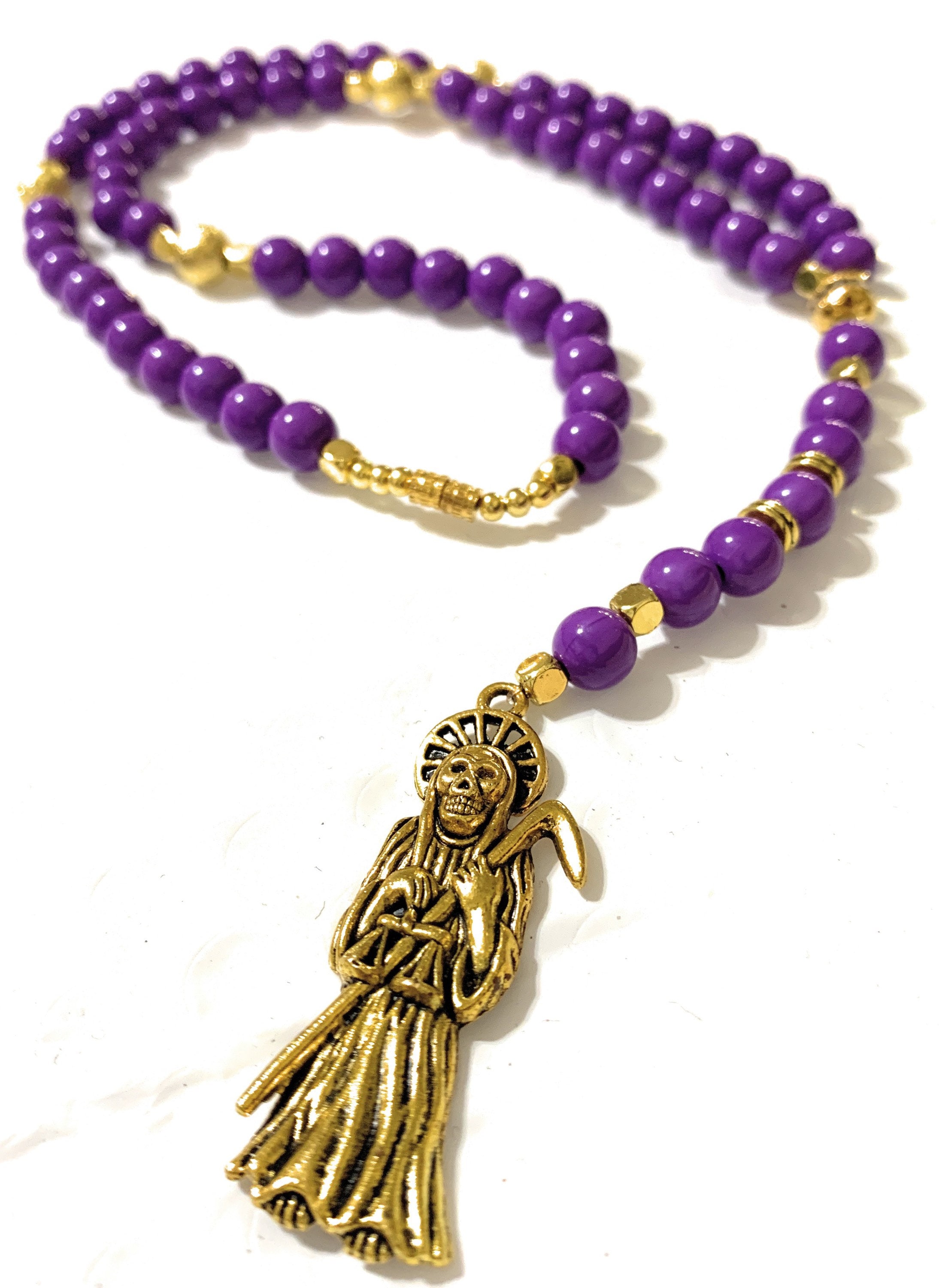 Acrylic Holy Death's Necklace Rosary Style. Collar De La - Etsy