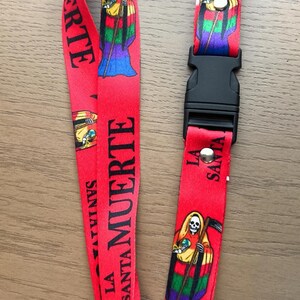 Red Santa Muerte Keychain Lanyard Unisex - Etsy