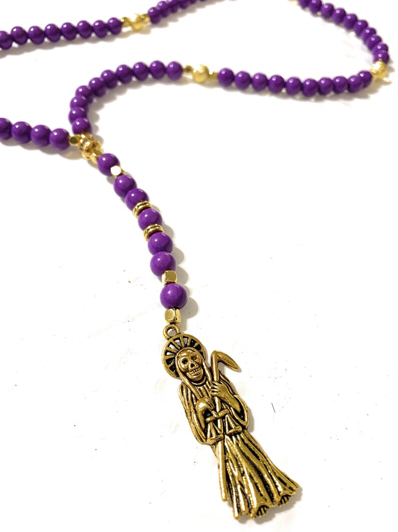 Acrylic Holy Death's Necklace Rosary Style. Collar De La - Etsy