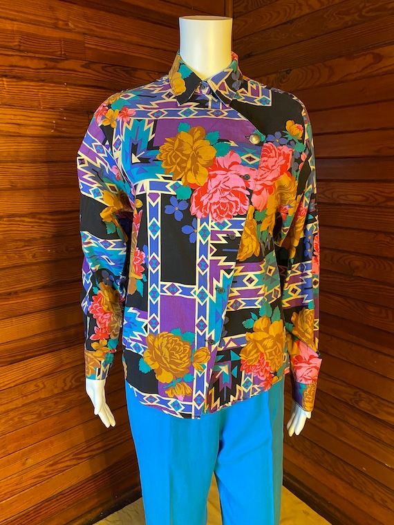 Vintage WRANGLER Western Shirt 90s Red Button Up Broo… - Gem