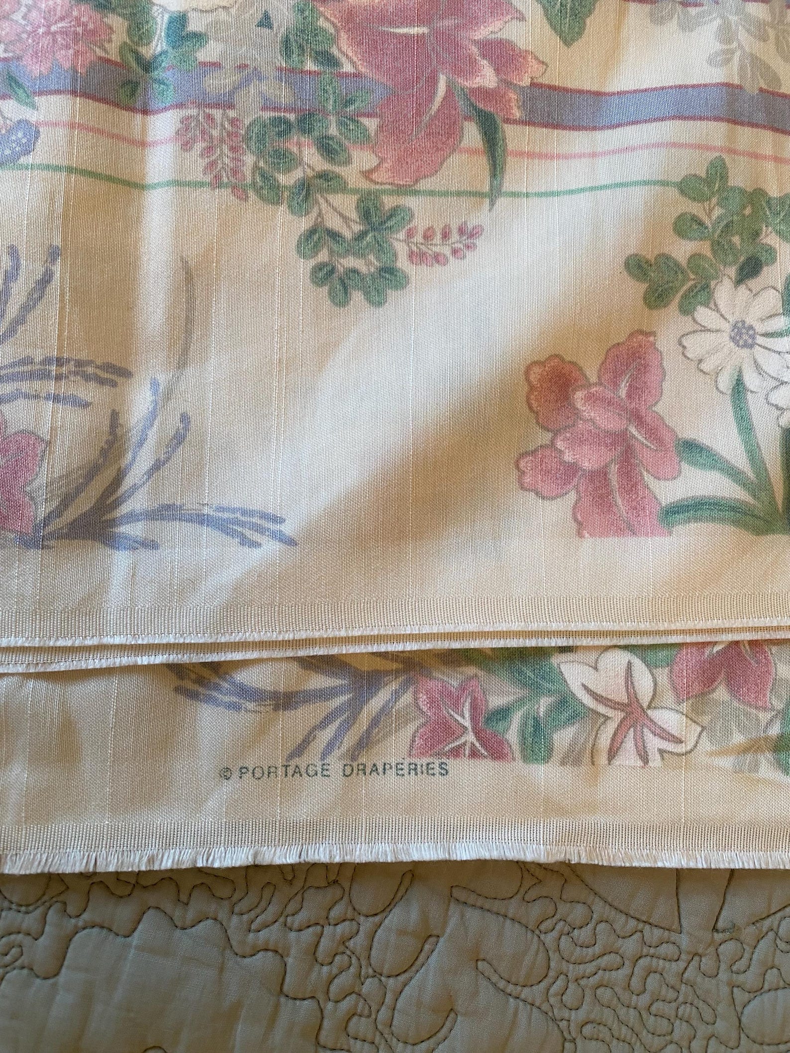 Vintage Fabric, Vintage Upholstery Fabric, Floral Bark Cloth, Vintage ...