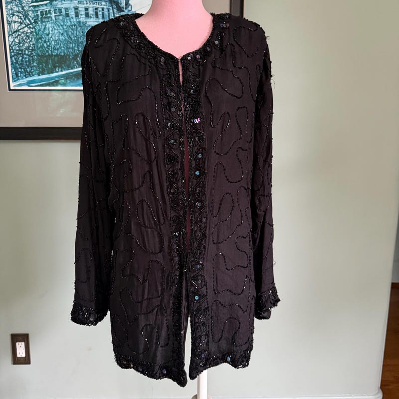 Beaded Silk Jacket - Etsy