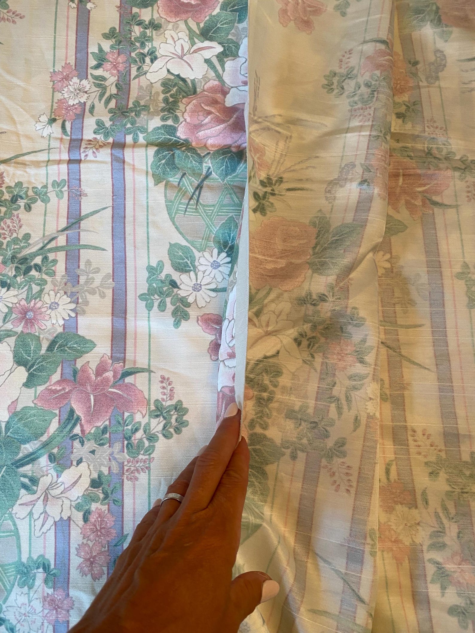 Vintage Fabric, Vintage Upholstery Fabric, Floral Bark Cloth, Vintage ...