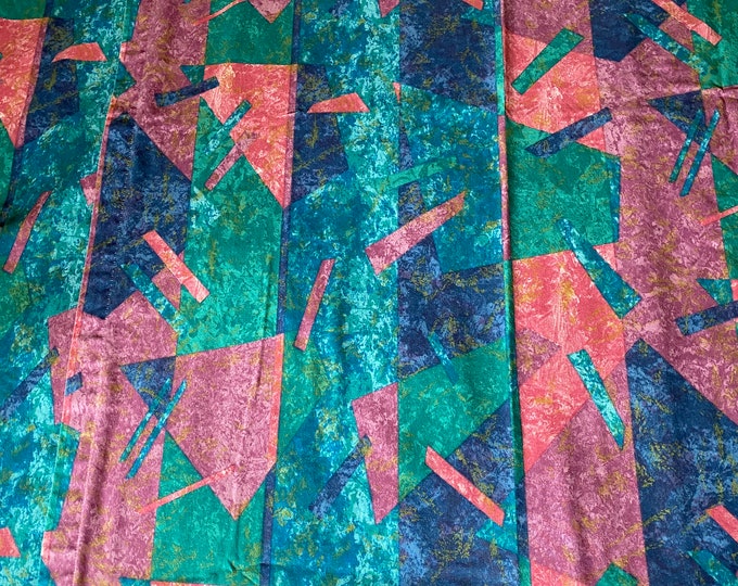 Vintage Fabric, 1980s Fabric, Vintage Upholstery Fabric, 80s Geometric ...