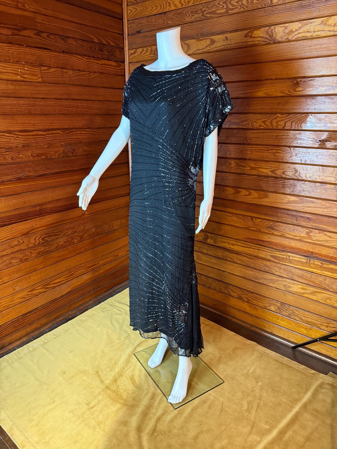 Flapper Dress, Beaded Dress, Silk Dress, 20s Flapper Dress,blinged Out ...