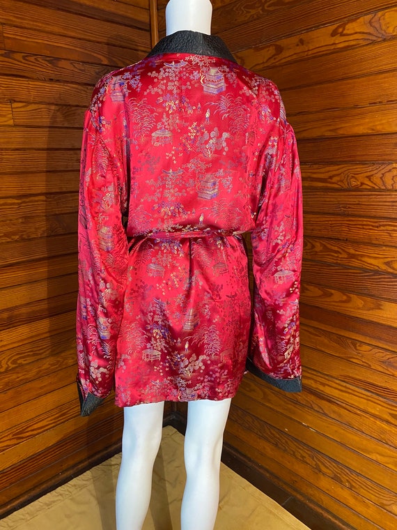 Satin Robe, Vintage Dressing Gown, Smoking Jacket, As… - Gem