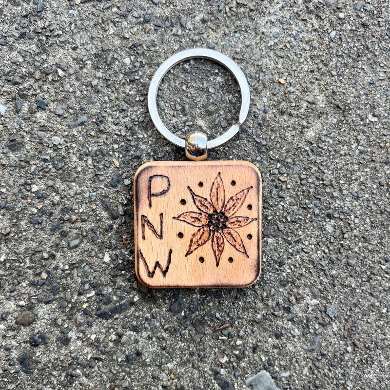 Wood Burned Keychain - Etsy