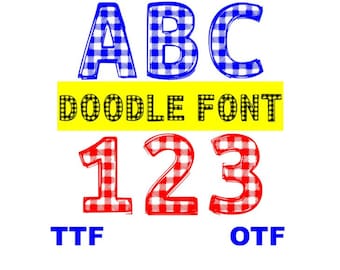 Chevron Doodle Font Cute Cartoon Installable Font for Decor, Signs ...