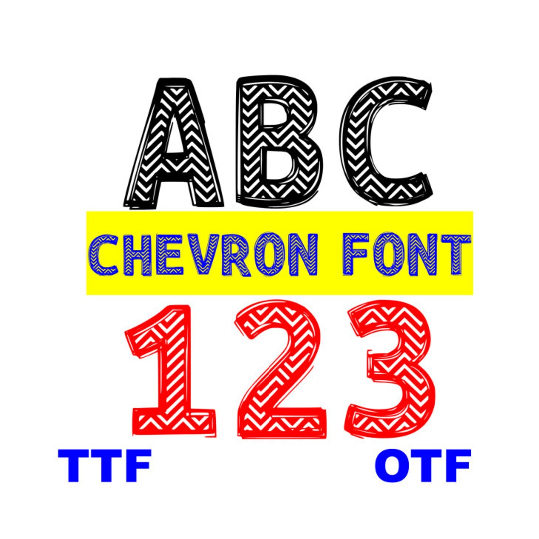 Chevron Doodle Font - Cute Cartoon Installable Font for Decor, Signs ...