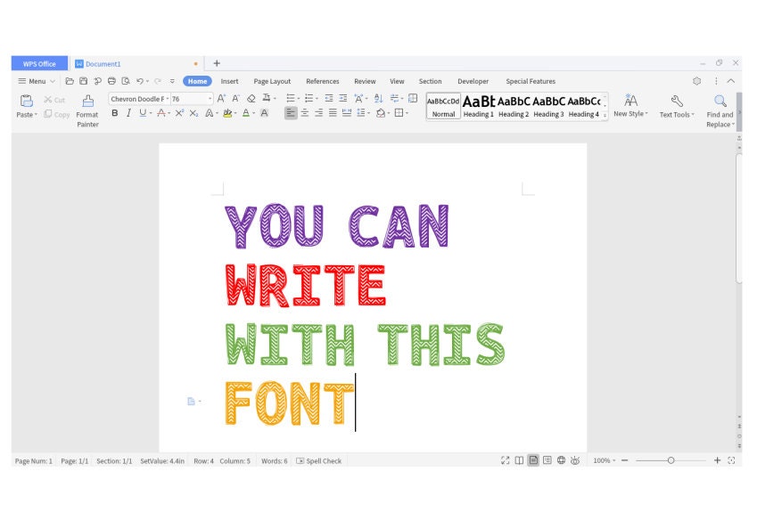 Chevron Doodle Font - Cute Cartoon Installable Font for Decor, Signs ...