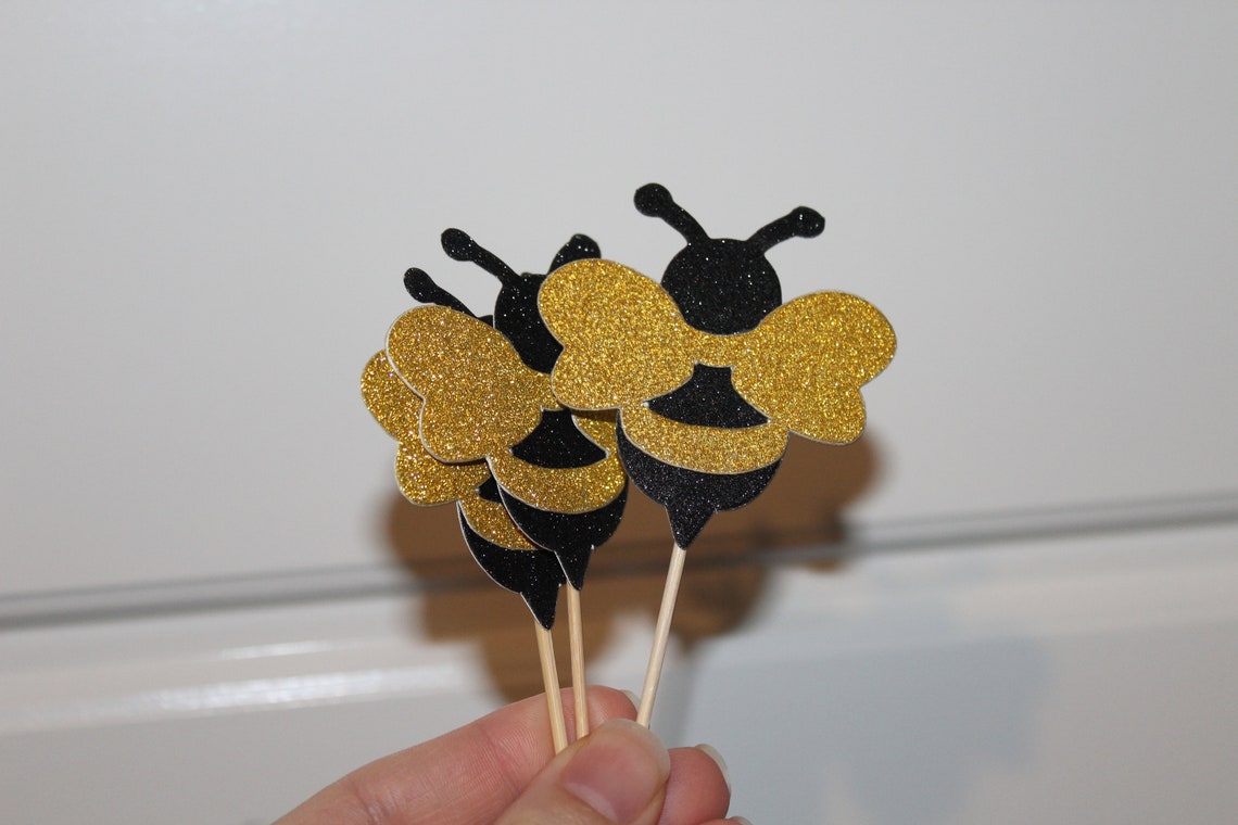 Bee Topper, Cupcake Topper, Bee Decoration, Birthday Decoration ...