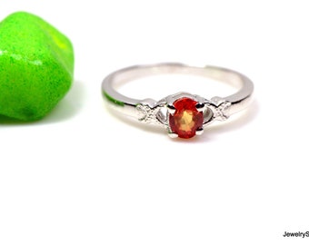 Orange gemstone ring | Etsy